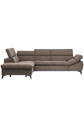 Stylife Ecksofa, Taupe, Textil, Uni, 4-Sitzer, Ottomane links, L-Form, 279x210 cm, Stoffauswahl, seitenverkehrt erh&auml;ltlich, Bettfunktion Hocker R&uuml;cken echt, W