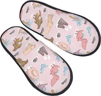Generic Hiver Pantoufles Motif mignon de dinosaure et de feuilles L&eacute;g&egrave;re Chaussons Homme Chaud Antid&eacute;rapant Maison Pantoufles Homme Adulte L
