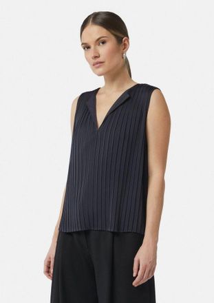 Comma Blusentop Bluse Plissiertes Blusentop
