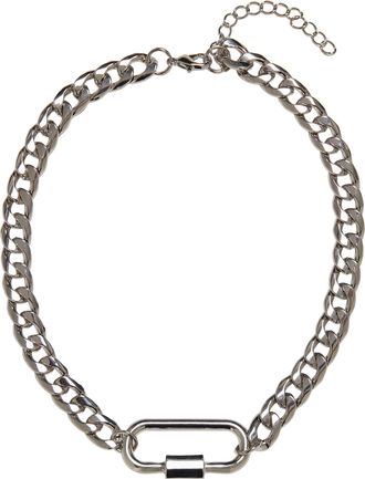 Urban Classics Unisex Halskette Fastener Necklace, Farbe silver, Größe one size