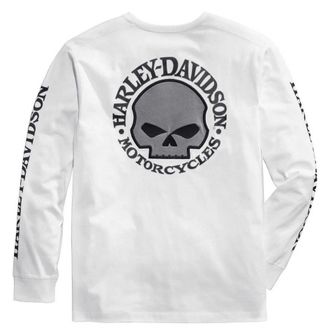 Harley-Davidson Sweater (Packung) Harley-Davidson Willie G Skull Longsleeve Wei&szlig; - Herren Langarmshirt