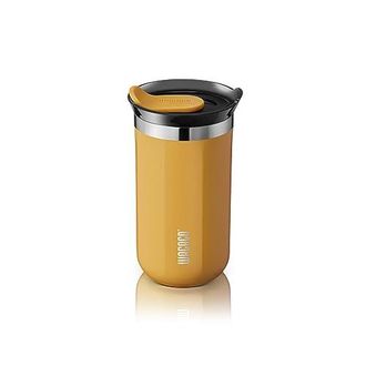 Wacaco Octaroma Lungo Mug Isotherme Café, 10 fl oz(300ml), Mug de Voyage en Acier Inoxydable à Double Paroi avec Couvercle à Boire, Jaune