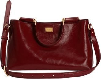 Dolce & Gabbana Femme, Sacs, Rouge, Taille: ONE Size Vittoria Leather Tote Bag
