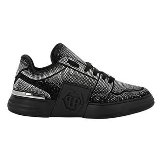 Philipp Plein unisex, Chaussures, Noir, Taille: 44 EU Suede Lo-Top Baskets Strass Hexagon