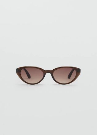Mango Lunettes de soleil monture ovale marron - Femme - Taille unique - MANGO