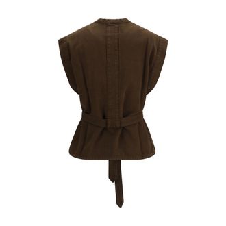 Christophe Lemaire Womens Brown Cotton Blouse
