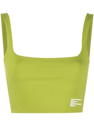 Patrizia Pepe haut crop &agrave; d&eacute;coupes - Vert