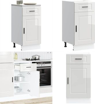 vidaXL vidaXL Armoire de cuisine Porto blanc brillant bois ingénierie