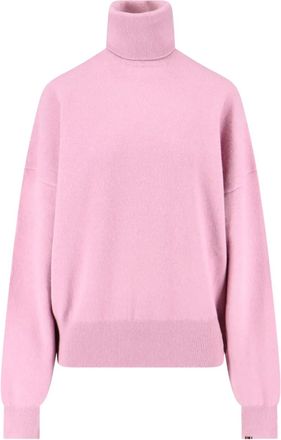 Extreme Cashmere pull nervuré Jill à col roulé - Rose