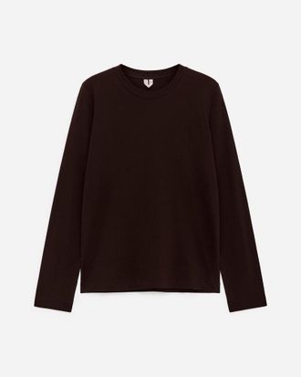 Arket IRIS Charakteristisches Langarm-T-Shirt -Braun