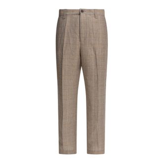 Nn.07 Braune Hose Prinz von Wales Muster - - Trousers - Herren - Braun - W31 L32