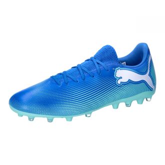 Puma Unisex Adults Future 7 Play MG Soccer Shoe, HYPERLINK Blue-Mint-PUMA White, 46.5 EU