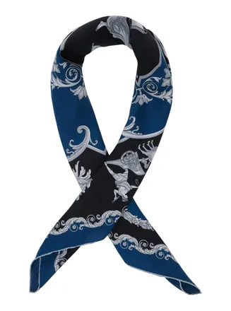 Versace Mens Silk Scarf Blue Scarfs