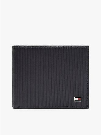 Tommy Hilfiger Portefeuille &agrave; deux volets en cuir &agrave; drapeau