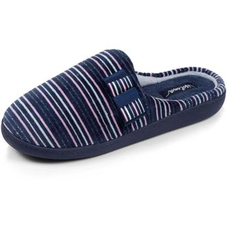 Isotoner Chaussons mules ergonomiques Femme Rayures marine