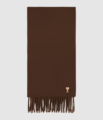Ami Echarpe Ami De Coeur Patch Marron Chocolat