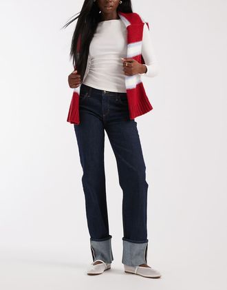 Lee London - Jeans in Indigoblau mit geradem Schnitt und Umschlag