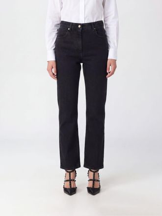 Valentino Garavani Jean droit taille haute en denim de coton stretch