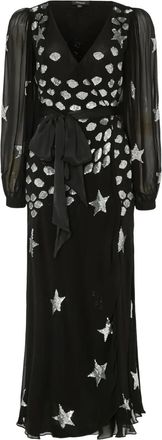 Temperley London robe portefeuille Étoile à sequins - Noir