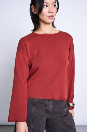 JAN 'N JUNE Damen vegan Pullover Williamsburg Mittelrot