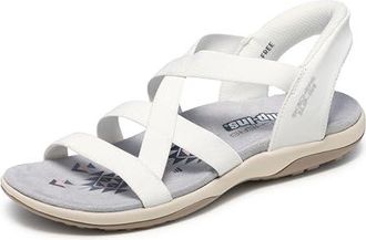 Skechers Reggae Slim-Stretch Flex Hands Free Slip-ins Sandales pour femme, blanc, 39 EU