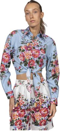Dolce & Gabbana Femme, Blouses et Chemises, Multicolore, Taille: 34 FR Chemise en coton &agrave; imprim&eacute; bouquet de fleurs