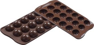 Silikomart | SCG34 Silikonform für CHOCO GOAL Pralinen, Antihaft, 18 Pralinen, 1er Pack Form für Süßigkeiten, Easy Choc, Ø 27 h 14 mm, Made in Italy