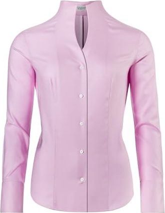 Vincenzo Boretti Chemisier, Modern-fit/légèrement cintré, col Calice, Douce Oxford - Facile à Repasser Rose 38