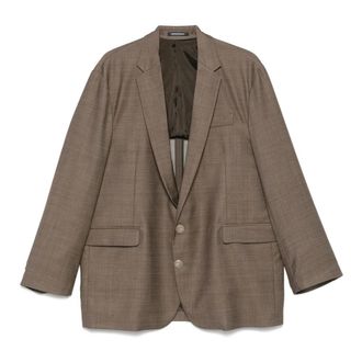 Emporio Armani Super 130s Virgin-wool Canvas Sakko mit Webstruktur - - Jackets - Herren - Braun - L