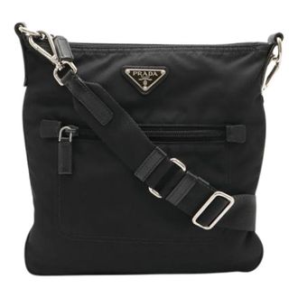 Prada Pre-owned Nylon Leder Triangle Logo Umh&auml;ngetasche - - Pre-owned - Damen - Schwarzk - ONE SIZE