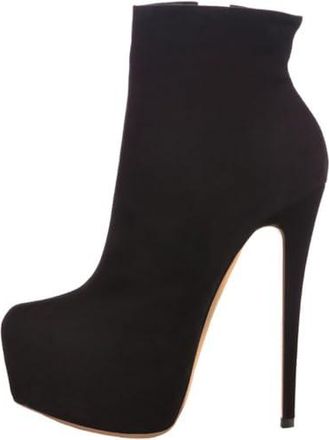 EDEFS Bottes Cheville Femme Styl&eacute;es &agrave; Plateforme Talon Haut Bout Rond avec Fermeture &Eacute;clair Talons 15 cm Chaussures de F&ecirc;te Hiver Casual pour Mariage & Vie 