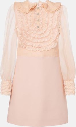 Valentino Besticktes Minikleid aus Crepe Couture