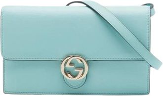 Gucci Portefeuille &agrave; cha&icirc;ne Pre-owned - Femme - Pre-owned - Bleu - Taille: ONE Size