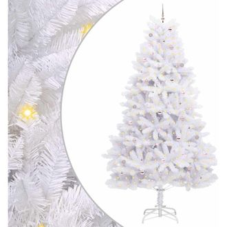 vidaXL K&uuml;nstlicher klappbarer Weihnachtsbaum Wei&szlig; 300 cm PVC und Stahl vidaXL