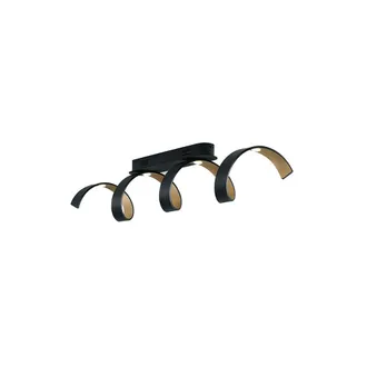 Luce-Ambiente-Design Led Helix Ceiling Light in Black and Gold Aluminum 20w 3000k (Warm Light)