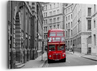 Arttor Bilder auf Leinwand 100x70cm Leinwandbild Bus england urlaub london Gro&szlig; Wanddeko Bild Schlafzimmer K&uuml;che Deko Wandbilder Dekoration Wohnzimmer Wall D