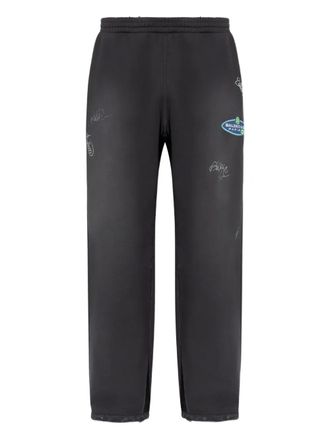 Balenciaga pantalon de jogging Banana &agrave; logo imprim&eacute; - Gris