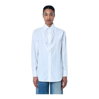 Maison Margiela Folded V-Neck Collar Shirt - - Blouses & Shirts - Damen - Wei&szlig; - S