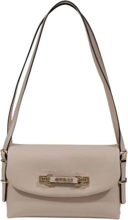 Guess Femme, Sacs, Beige, Taille: ONE Size Sac &agrave; bandouli&egrave;re avec fermeture tourniquet