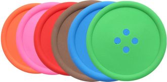 Cabilock 6stücke Kreative Silikon Untersetzer Knopf-Design rutschfest Und Isolierend Wiederverwendbar Für Tassen Und Gläser Tischdeko Zufälligen Farben