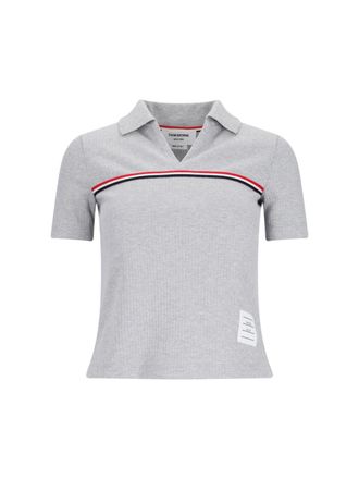 Thom Browne Three Stripes Knit Polo Shirt