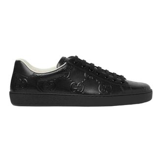 Gucci Gepr&auml;gte Schwarze Sneakers - - Shoes - Herren - Schwarzk - 38 1/2 EU