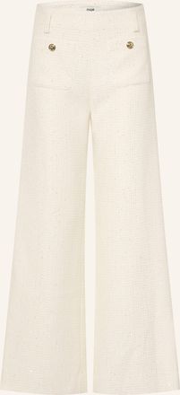 Maje Marlenehose Aus Tweed Mit Pailletten weiss