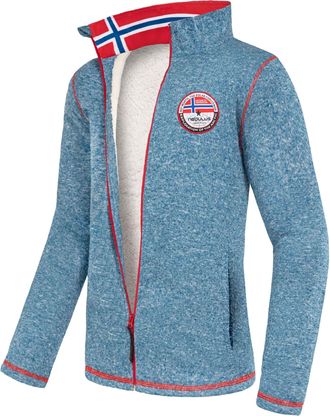 Nebulus Herren Fleecejacke FALLOU, warme Fleece Jacke, mit langem Full-Zip Rei&szlig;verschluss, Blue net - XXL