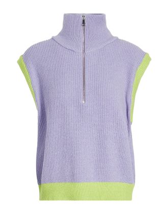 8 by YOOX COTTON ZIP-UP STRIPED VEST