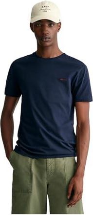 GANT T- Shirt contrasté avec Logo SS, Bleu Nuit, XL Homme