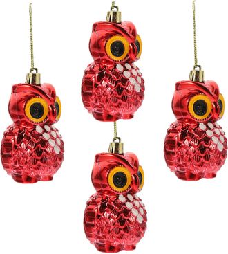 Cabilock 4 Stück Eule-anhänger Lichterketten Weihnachtsdekoration Katze Weihnachten Weihnachtskugeln Ornamente Hängender Adventskalender Weihnachtsbaumdekorati