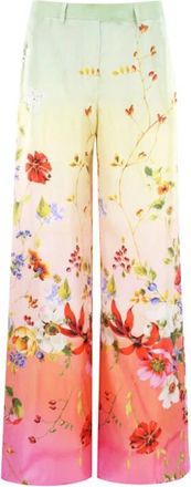 Roberto Cavalli Femme, Pantalons, Multicolore, Taille: 38 FR Floral Print Pantalons