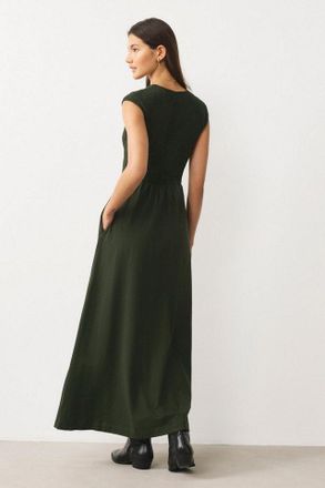 Next Jersey-Midikleid mit gesmoktem Rumpf (1-tlg)