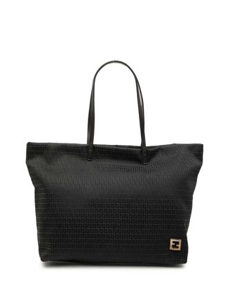 Fendi sac cabas en toile &agrave; motif Micro Zucchino (2000-2010) - Noir